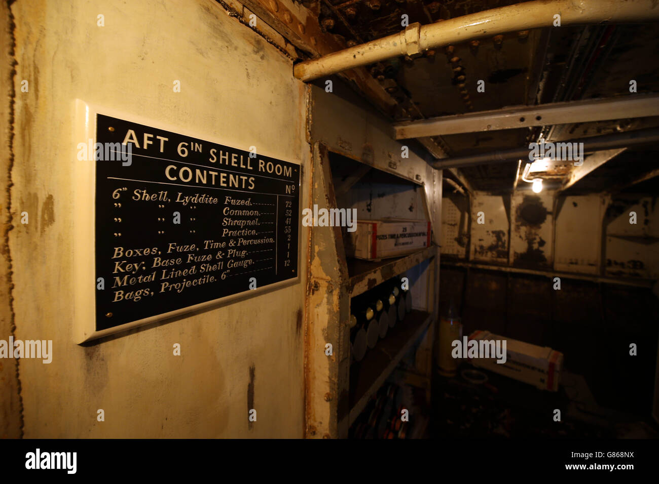 The interior of HMS M.33, the last surviving Royal Navy ship from the ...