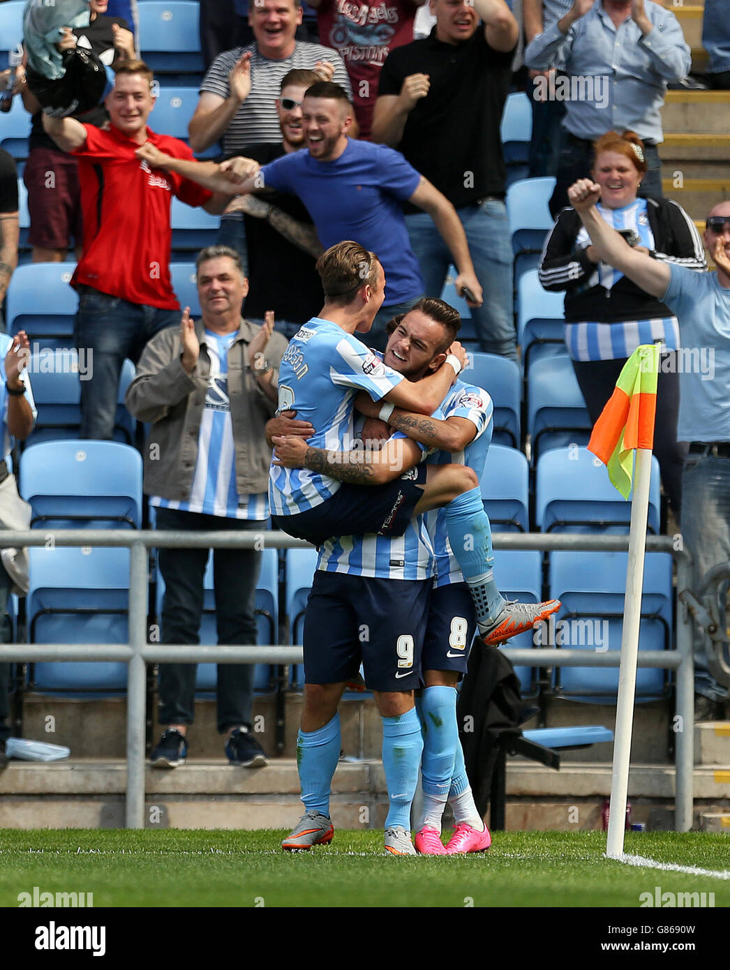 Coventry City's Adam Armstrong celebrates scoring his sides first goal ...