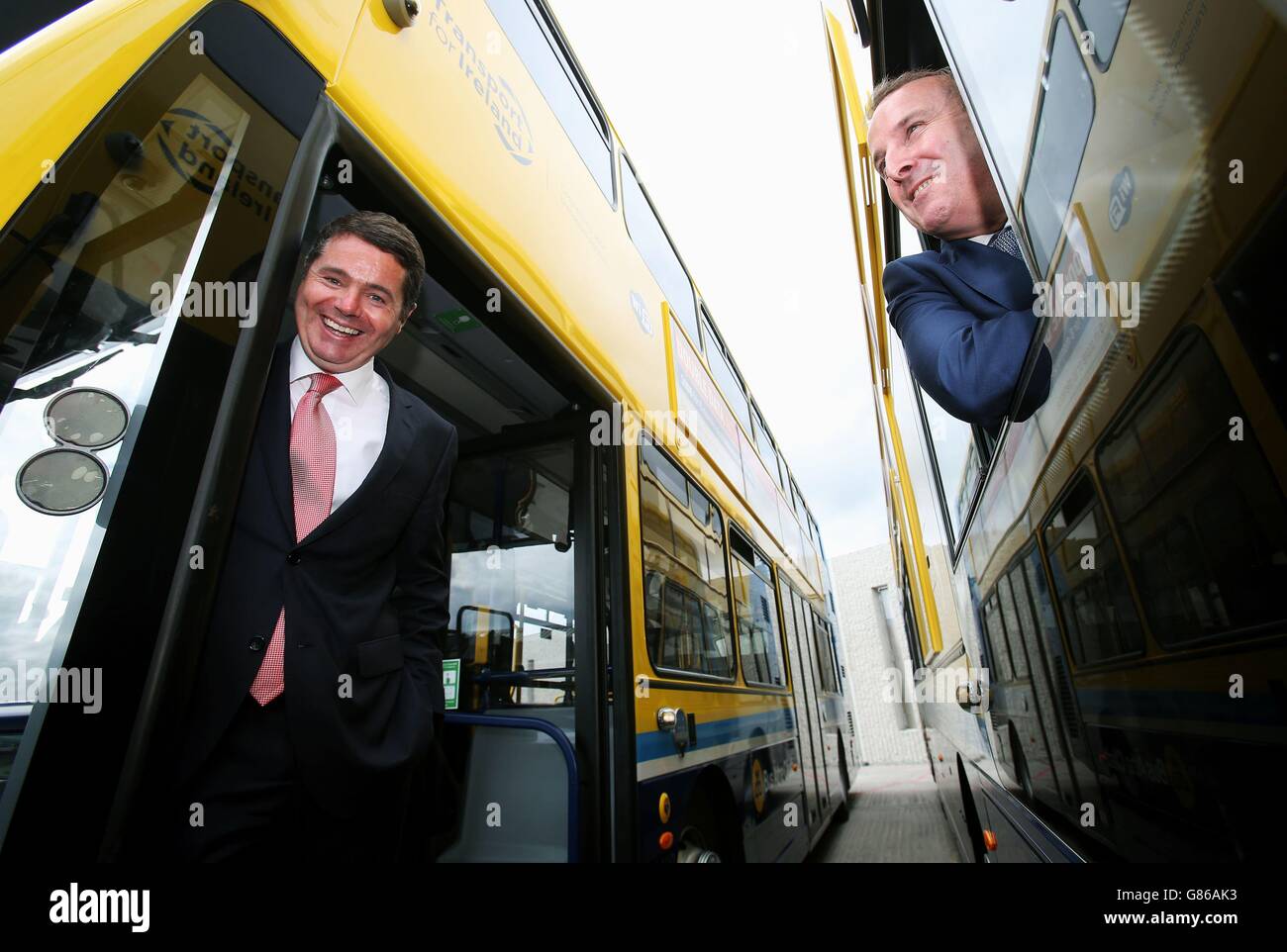 Transport Minister Paschal Donohoe (left) with Dublin Bus chief ...