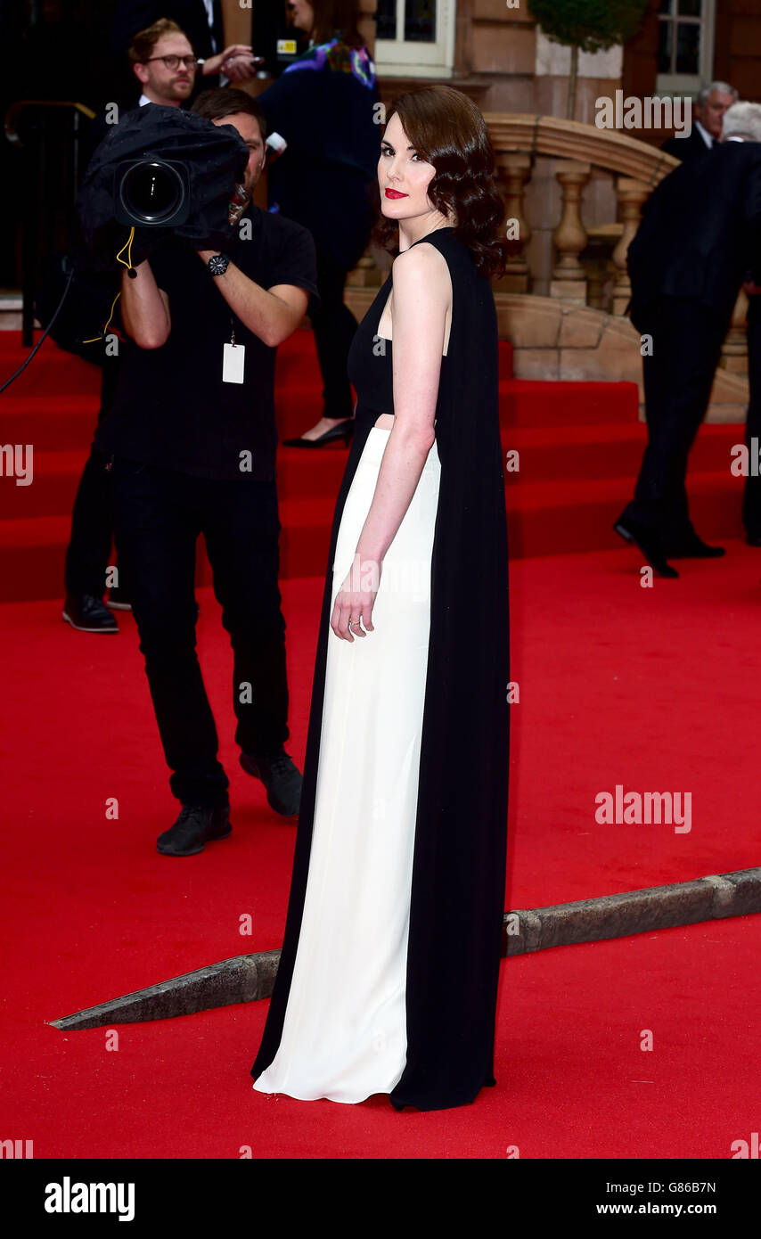 Michelle Dockery attending a BAFTA tribute evening for Downton Abbey ...