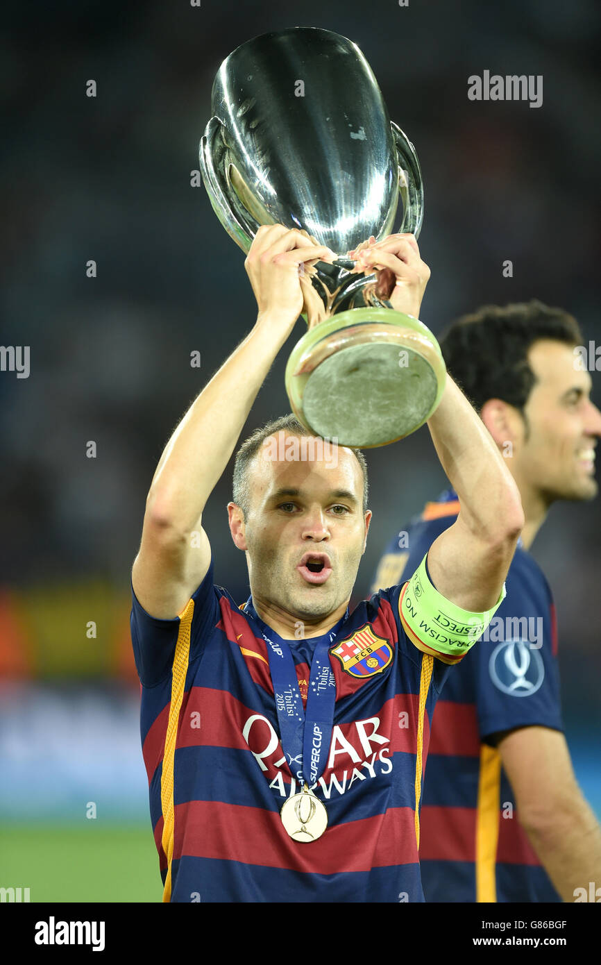 Soccer - UEFA Super Cup - Barcelona v Sevilla - Boris Paichadze Dinamo ...