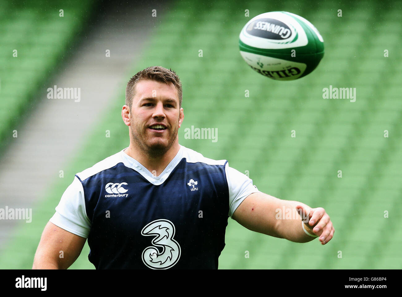 Ireland's Sean O'Brien during the captain's run at the Aviva Stadium ...