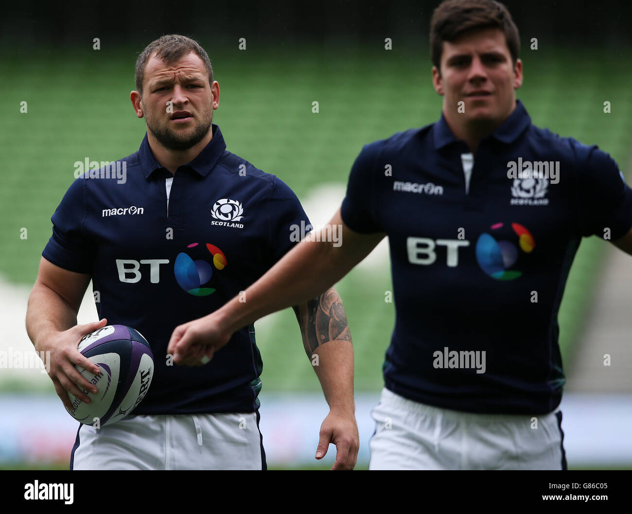 Scotland's Ryan Grant (left) and Hugh Blake during the captain's run at ...