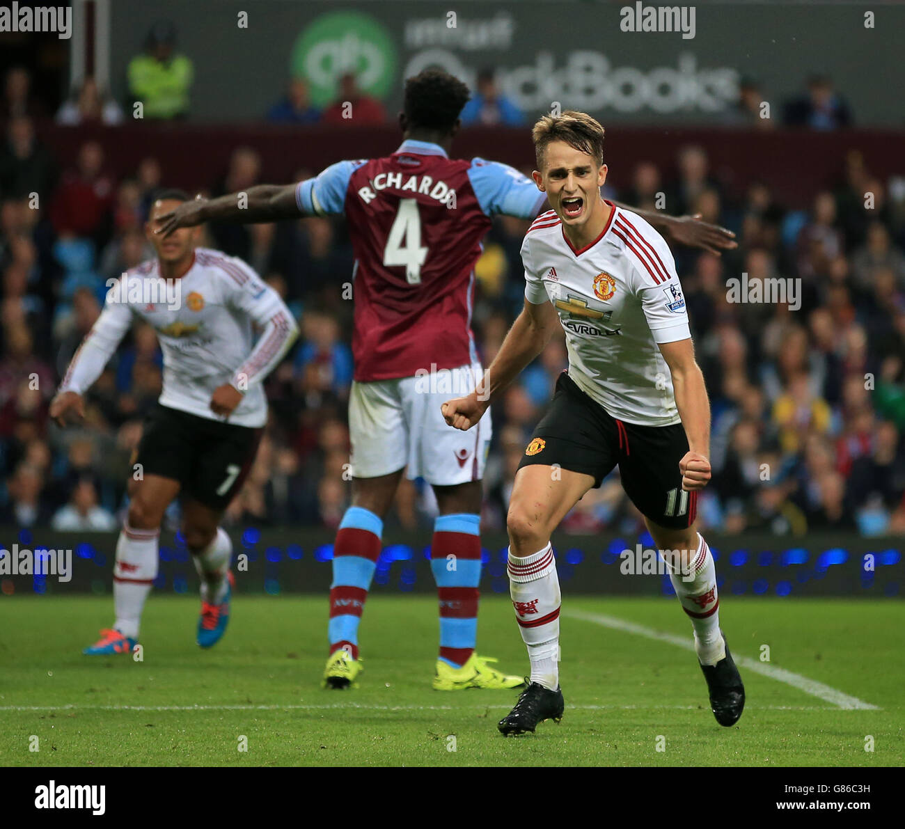 Manchester United's Adnan Januzaj celebrates scoring his side's first ...