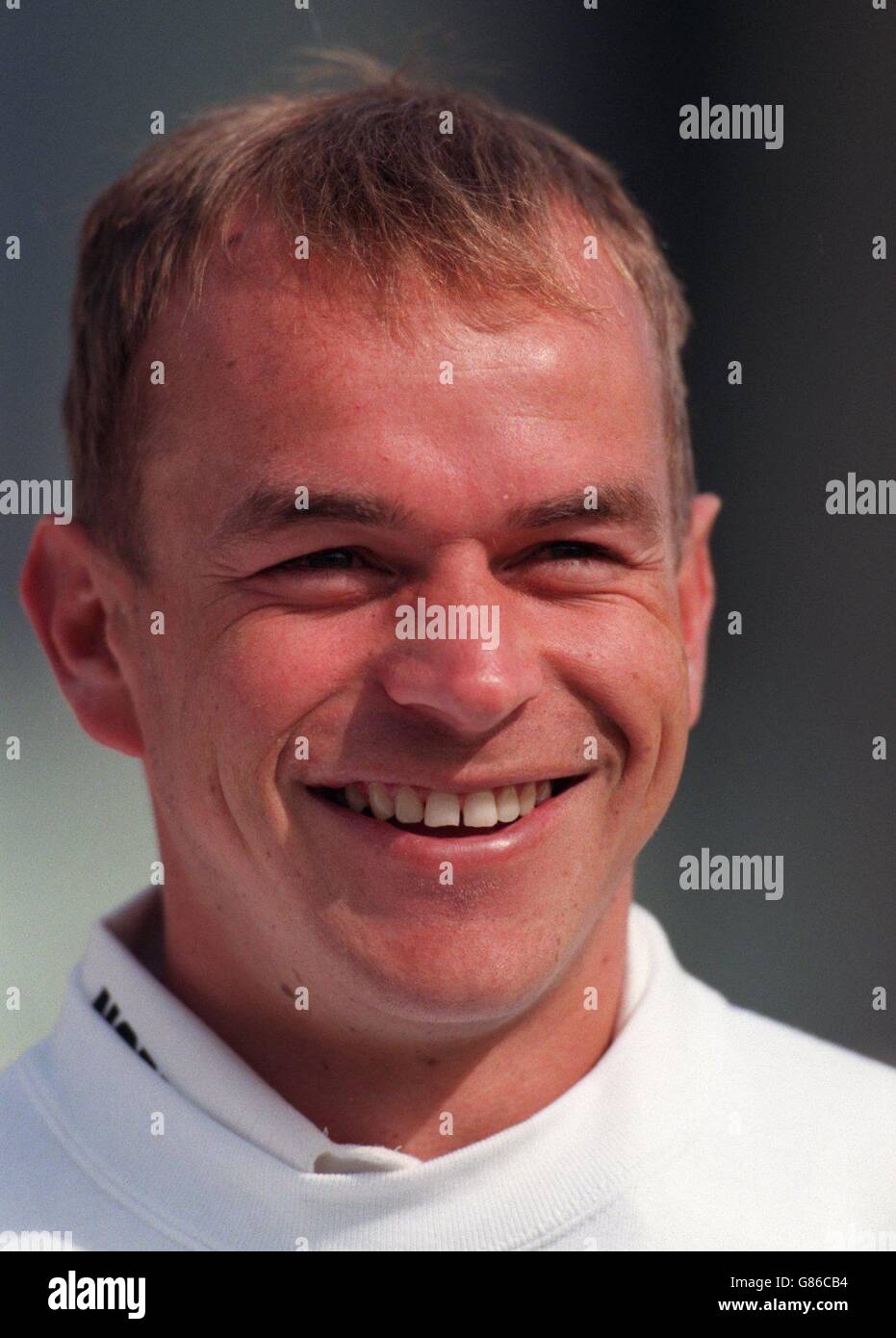 Cricket Photocall. Graham lloyd, Lancashire Stock Photo - Alamy