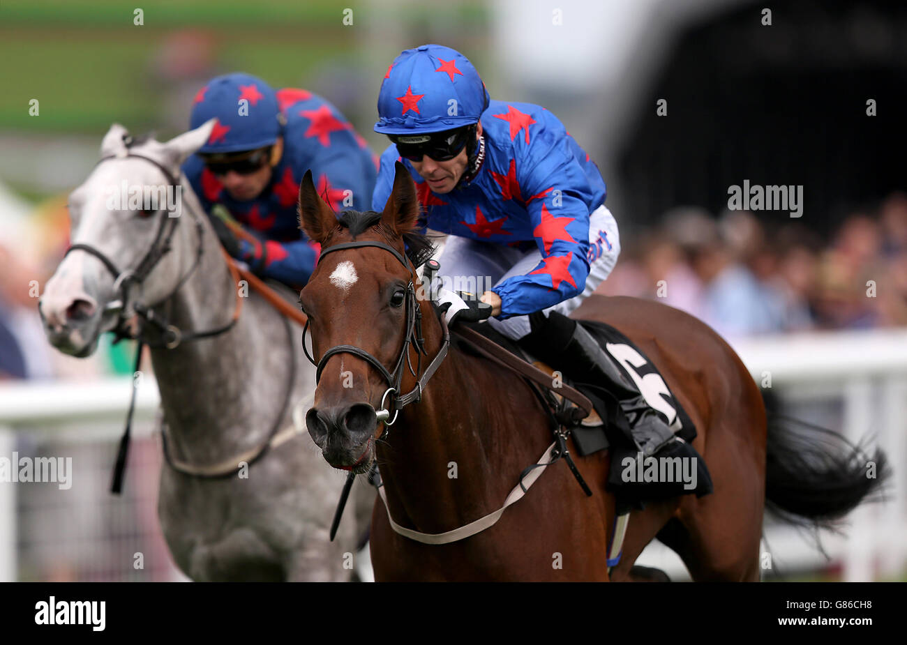 Epsom Icon ridden by Graham Lee (right) wins The Denford Stud Stakes ...
