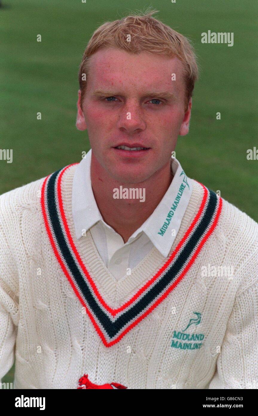Cricket Photocall. Ian Sutcliffe, Leicestershire Stock Photo - Alamy