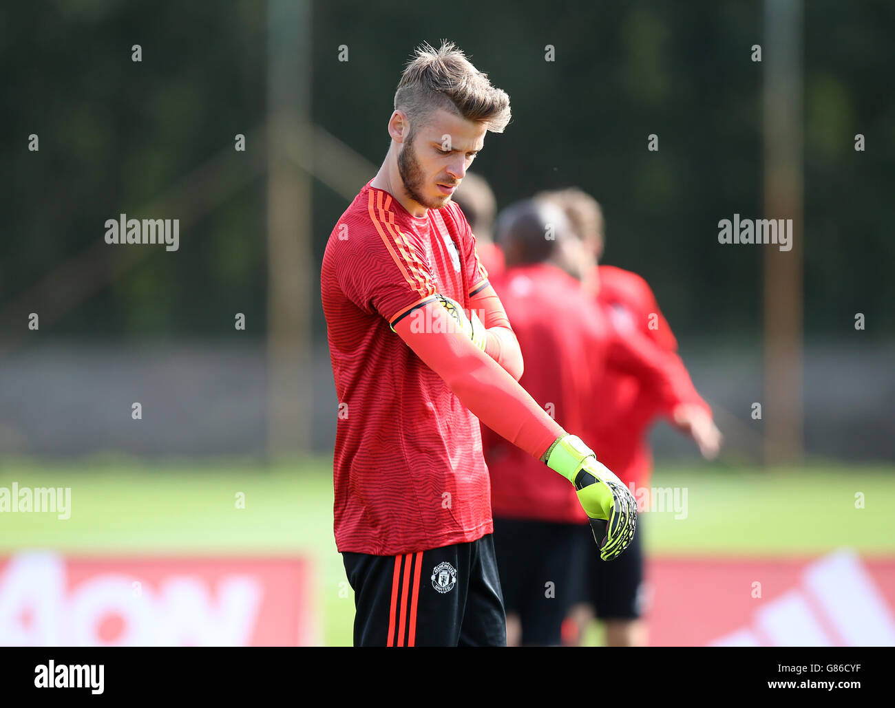 Manchester United's David De Gea during a training session at the Aon ...
