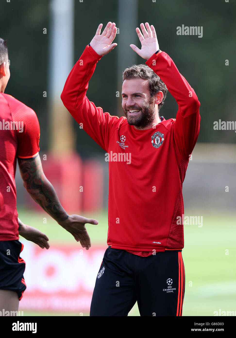 During the training session at the aon training complex hi-res stock ...