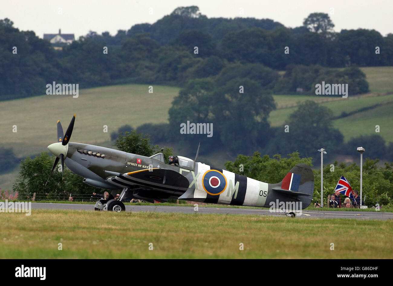 A World War II Spitfire prepares to take to the skies at Biggin Hill ...