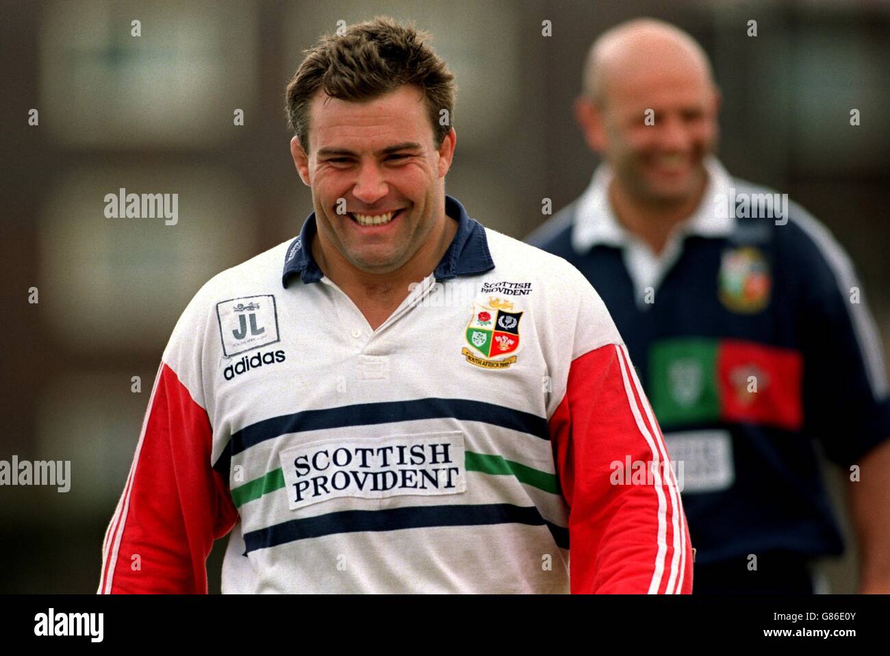 British Lions Tour - Training. Jason Leonard shares a joke with Nigel ...
