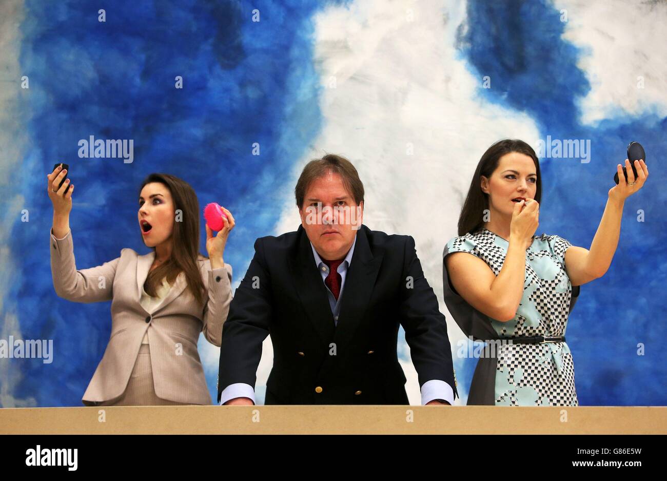 Singers Maire Flavin (left), Alan Ewing and Anna Devin (right) during ...
