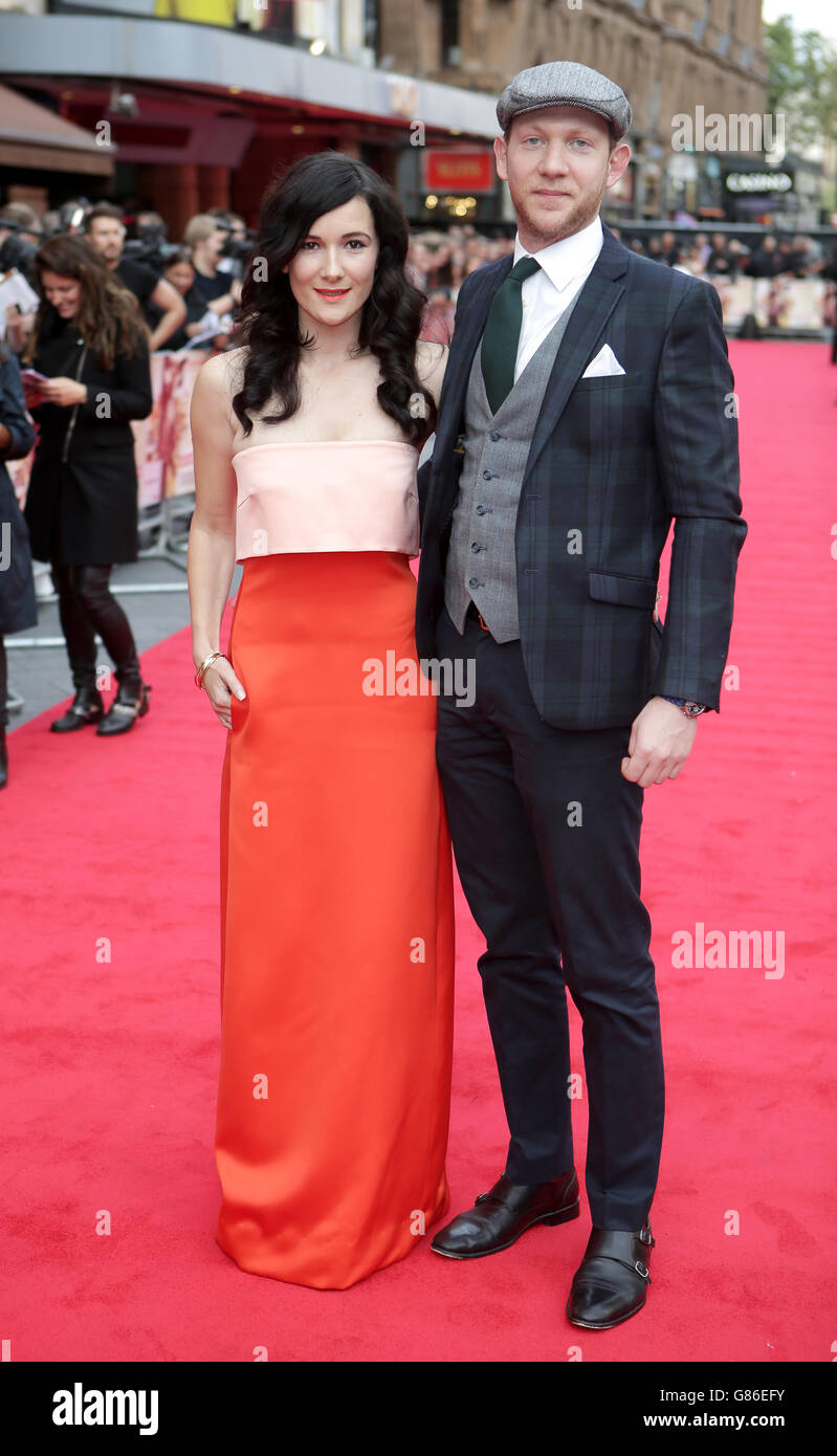 Sarah Solemani and husband Daniel Ingram attending The Bad Education Movie World Premiere, held ...