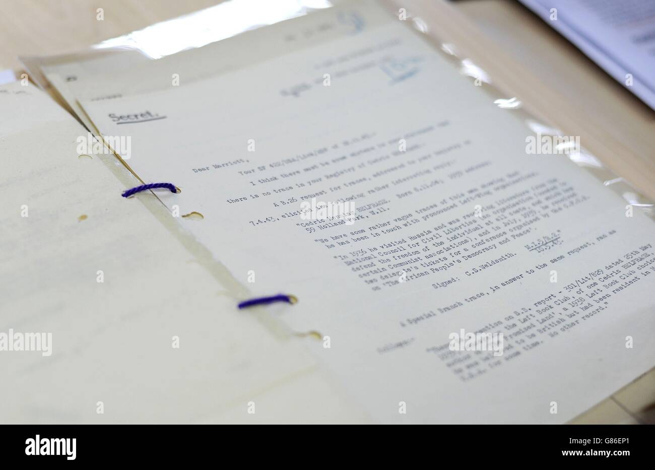 National Archives papers released Stock Photo - Alamy