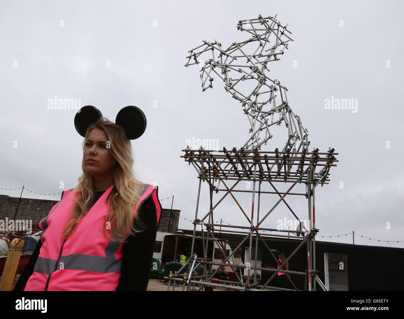 A sculpture of a station made entirely from used scaffolding by Ben ...