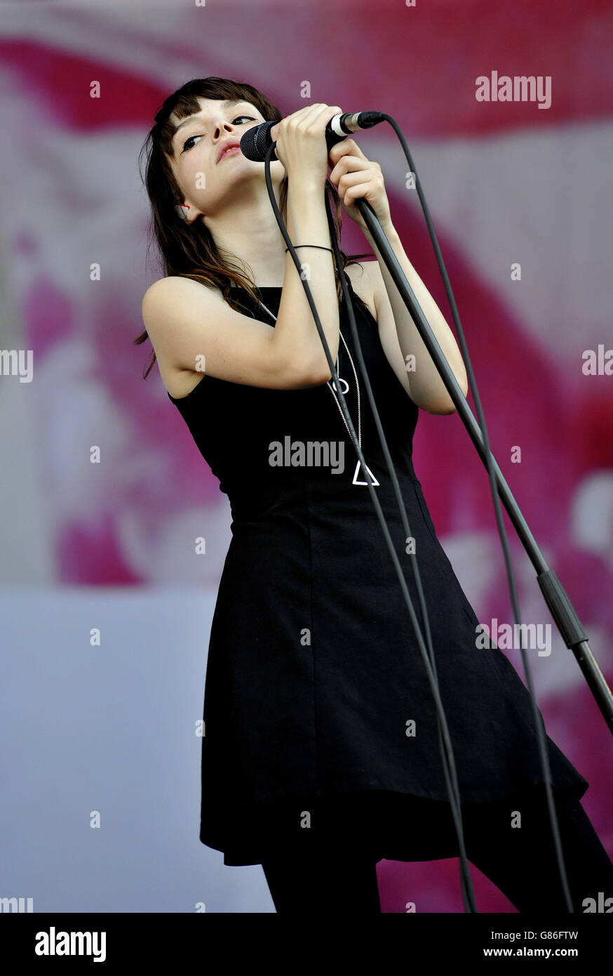 Lauren Mayberry of the Chvrches performs on the MTV stage during day ...