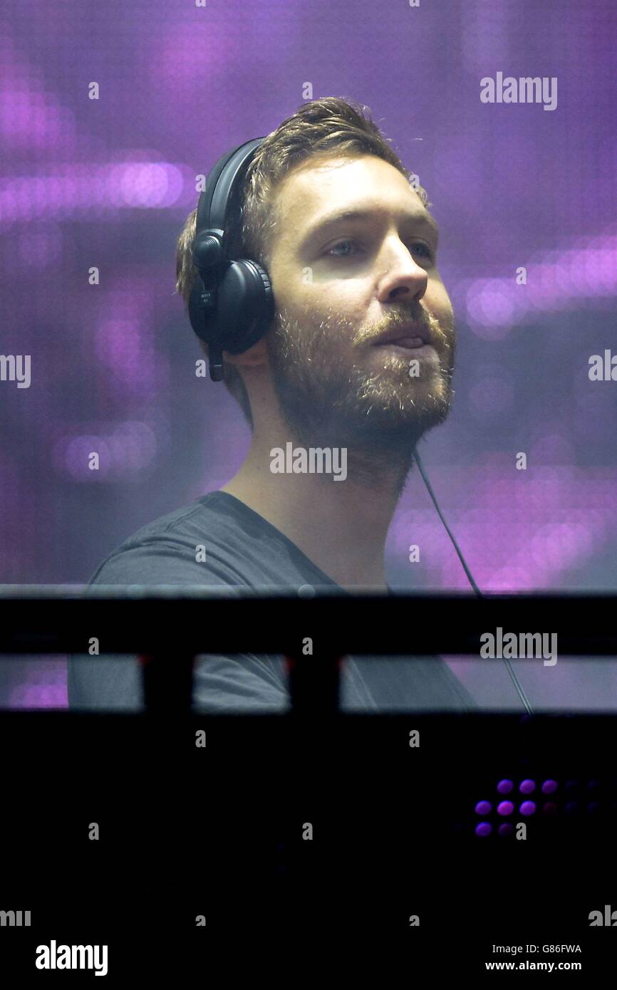 Calvin harris performing on virgin media stage day one festival hi-res ...