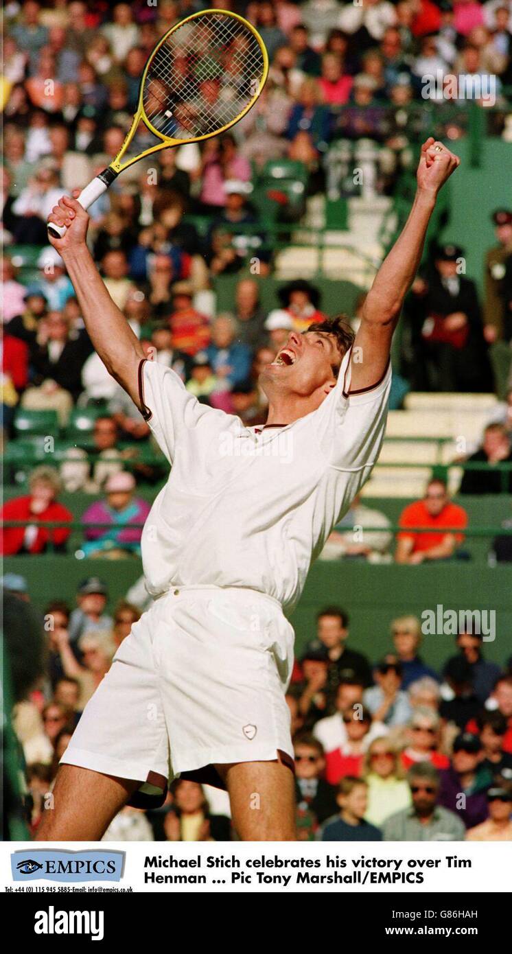 Tennis - Wimbledon Championships - Tim Henman v Michael Stich Stock ...