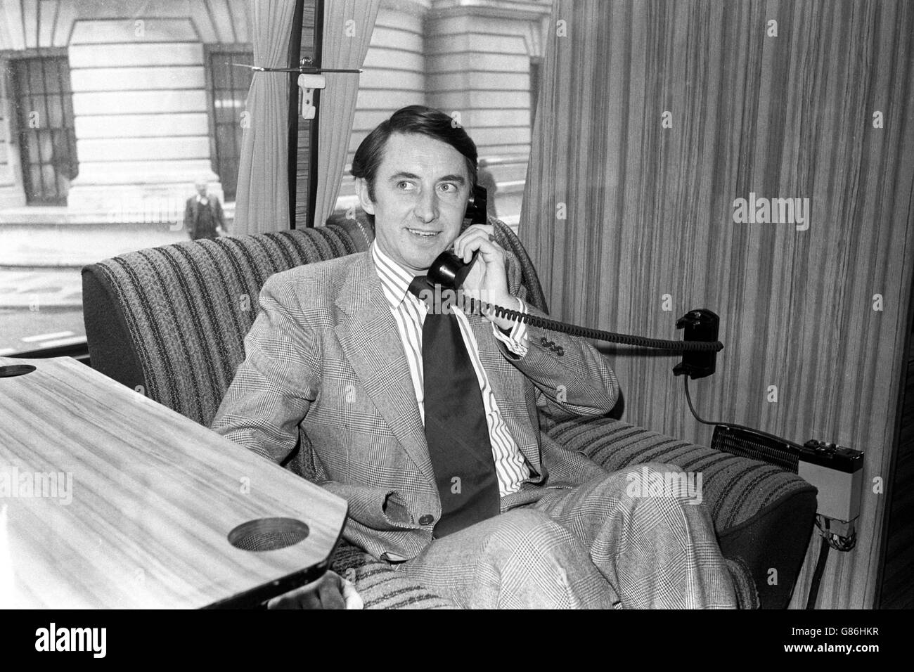 David steel in london inside specially commissioned battle bus hi-res ...