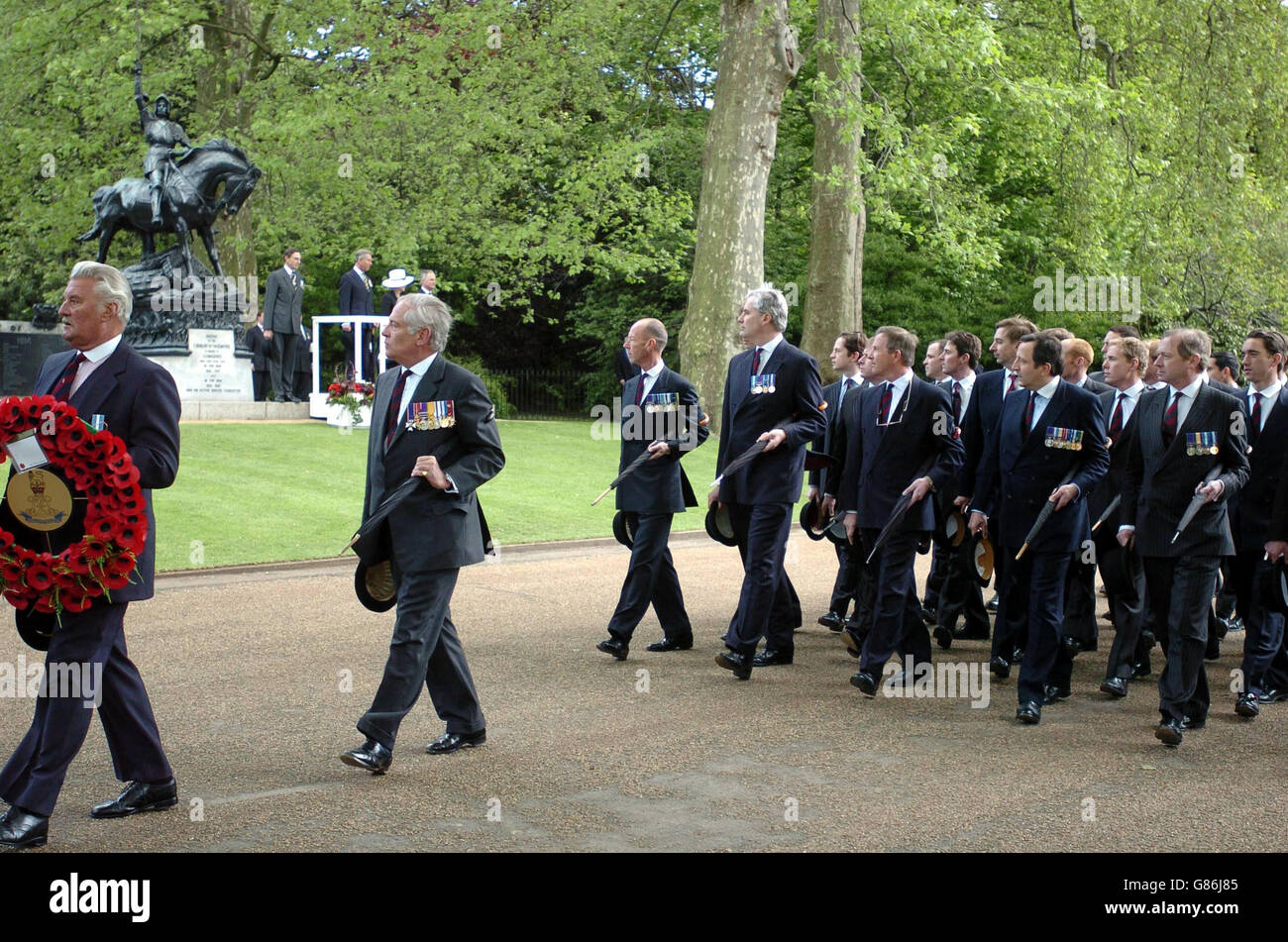 Servicemen march during a memorial service for the Combined Cavalry ...