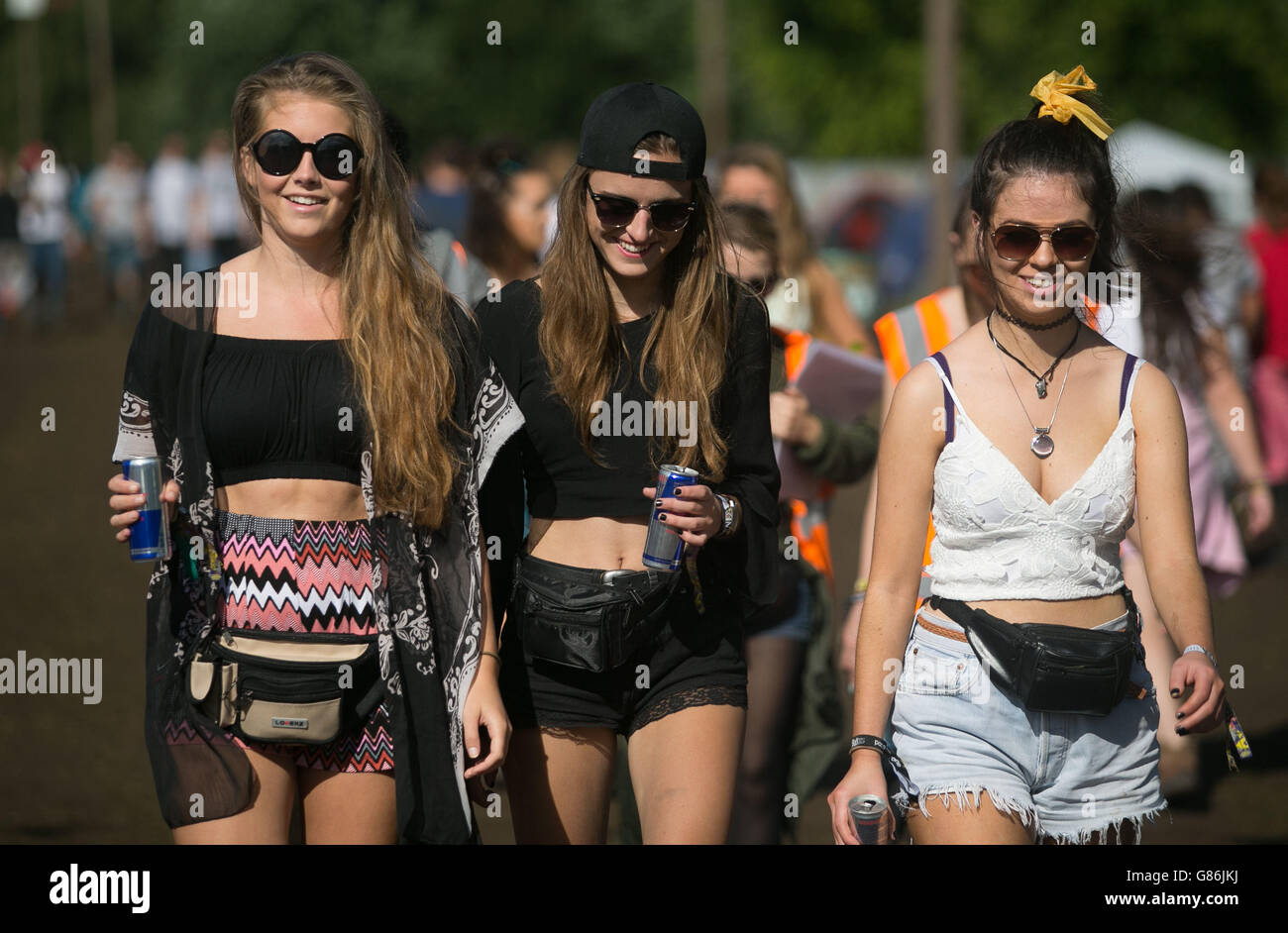 Reading Festival 2015. A festival goers arriving on the first day of ...
