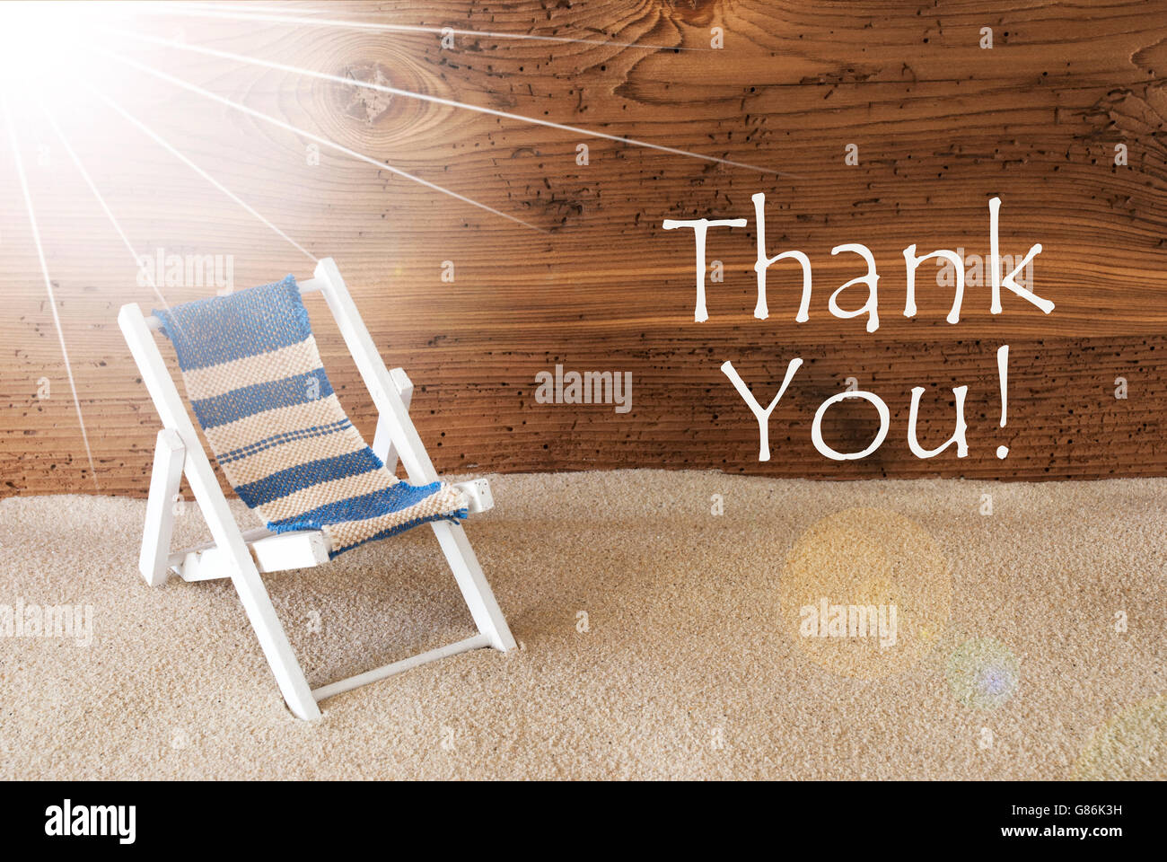 Summer Sunny Greeting Card And Text Thank You Stock Photo - Alamy