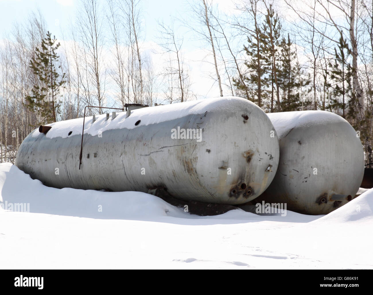 old railroad tank cars for transportation of liquids Stock Photo - Alamy