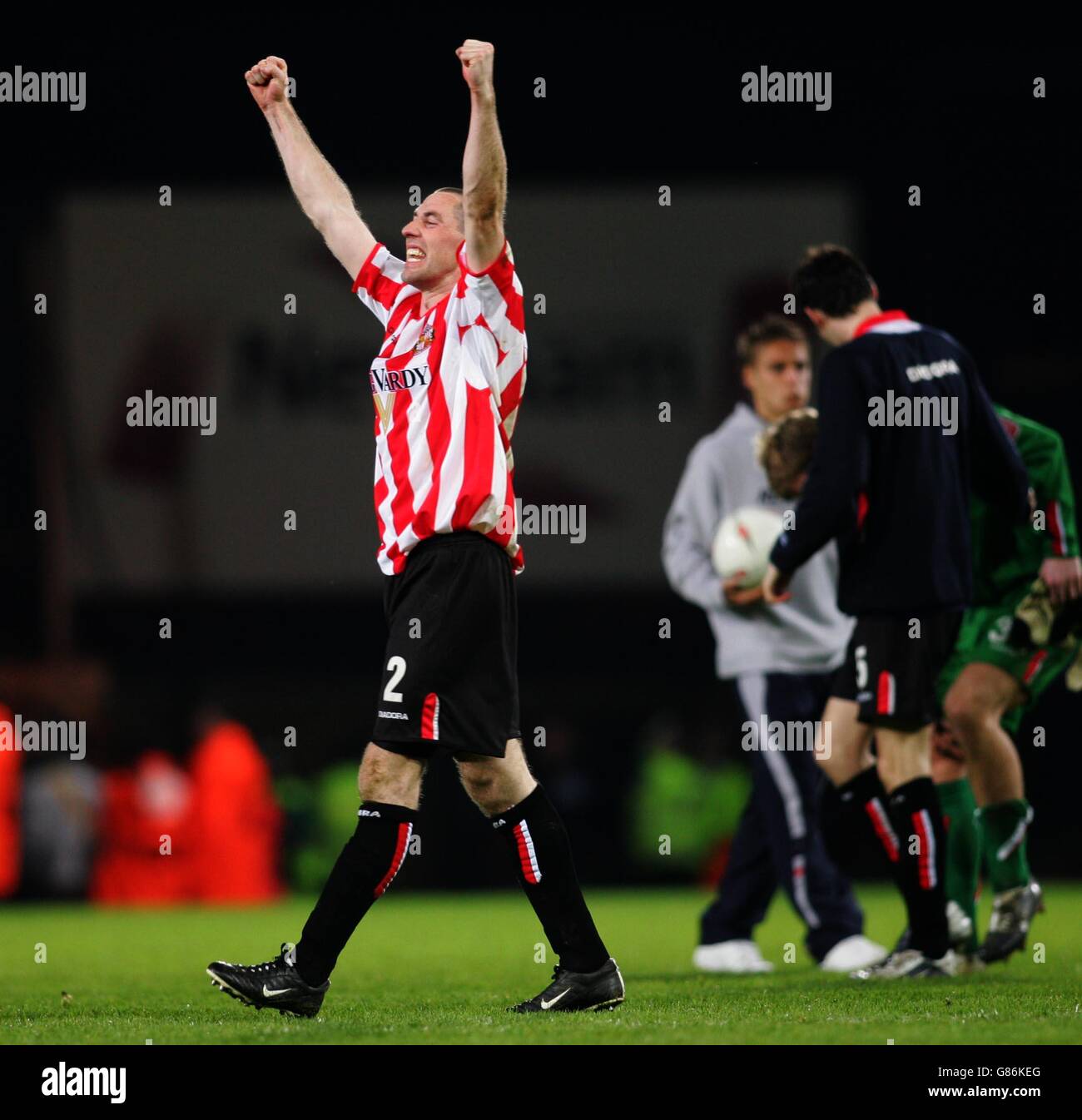 Sunderland's Stephen Wright celebrates at the end of the game as ...