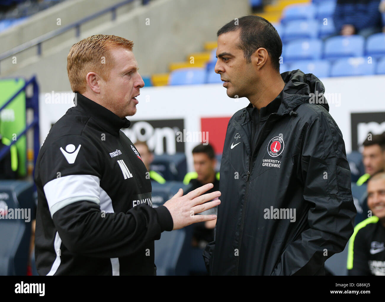 Charlton Athletic's manager Guy Luzon meets Bolton's manager Neil ...