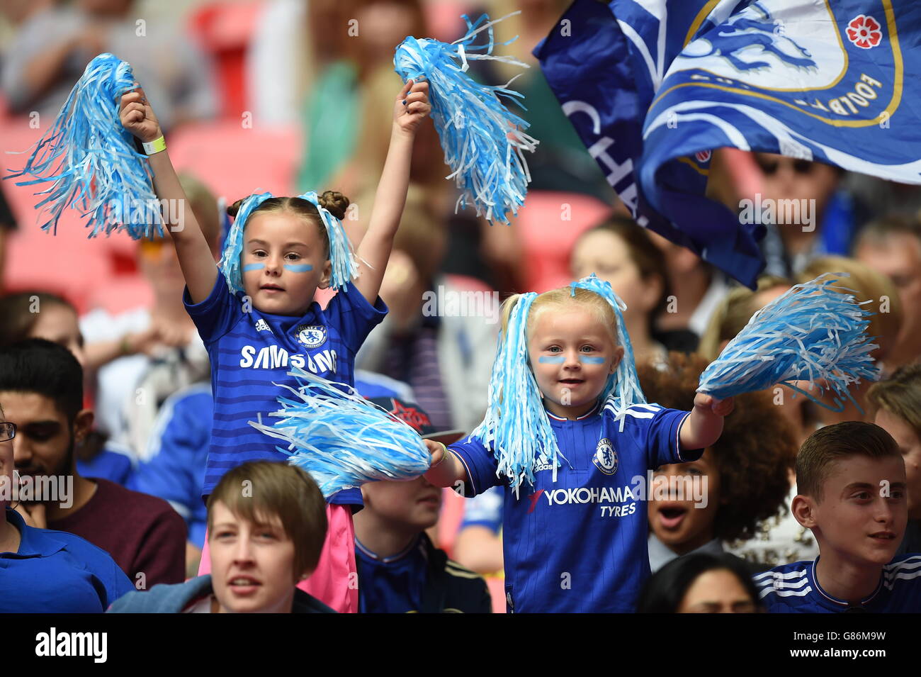 Chelsea fans in the stands during the Women's FA Cup Final at Wembley ...