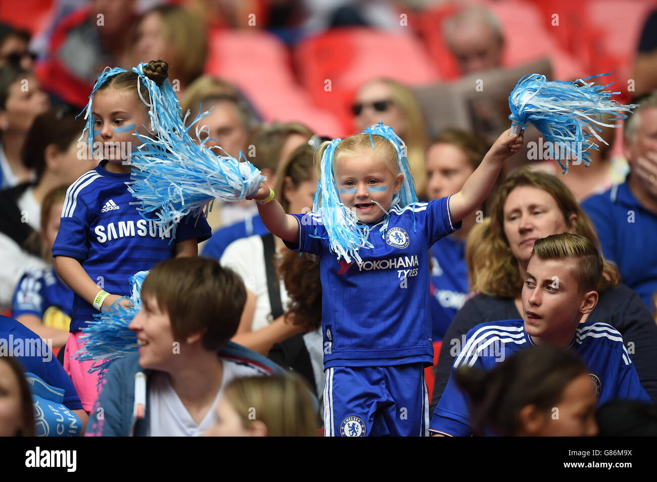 Chelsea fans in the stands during the Women's FA Cup Final at Wembley ...