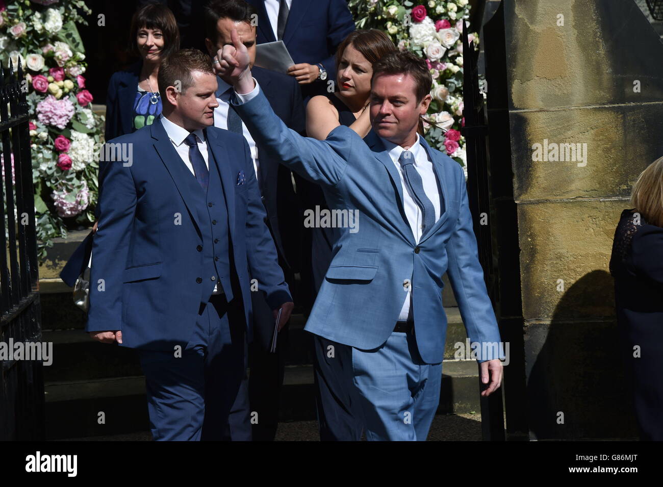 Stephen Mulhern (right) after the wedding of Declan Donnelly and Ali ...