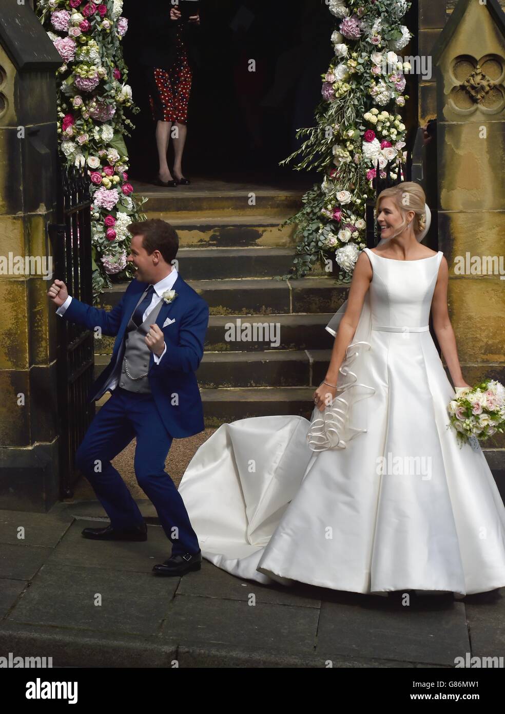 Newly married Declan Donnelly and Ali Astall after their wedding at St ...