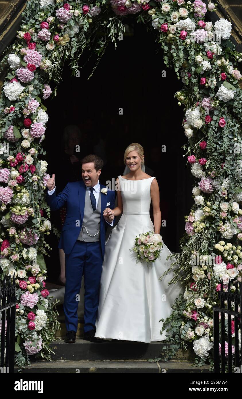 Newly married Declan Donnelly and Ali Astall after their wedding at St ...