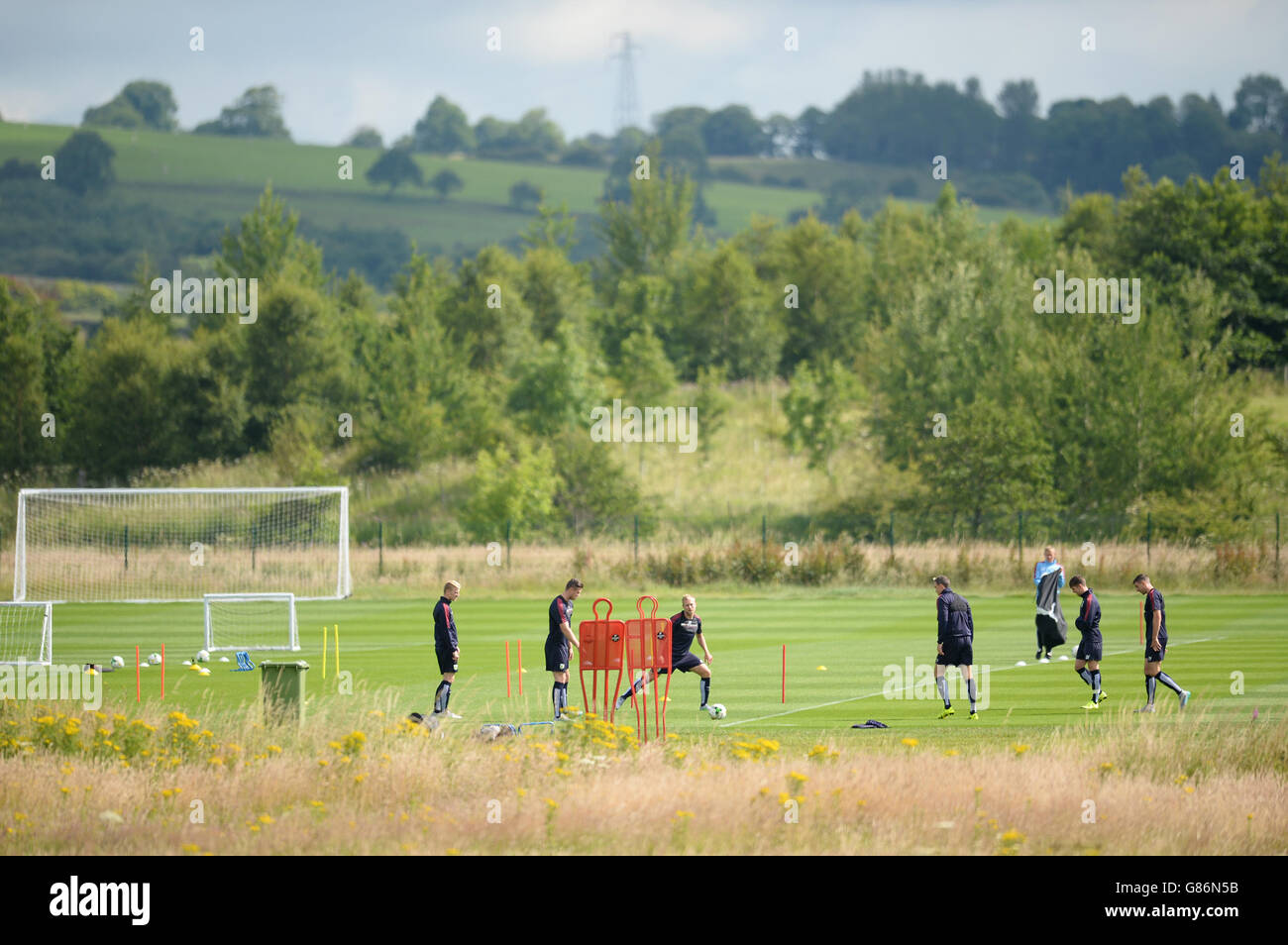 Burnley players during training at gawthorpe training ground hi-res ...