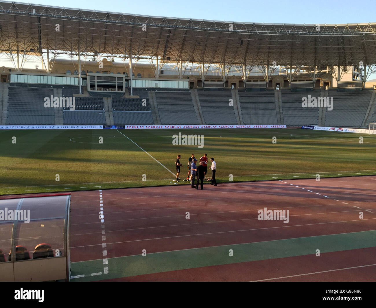 A general inside view of the Tofiq Bahramov Stadium ahead of the ...