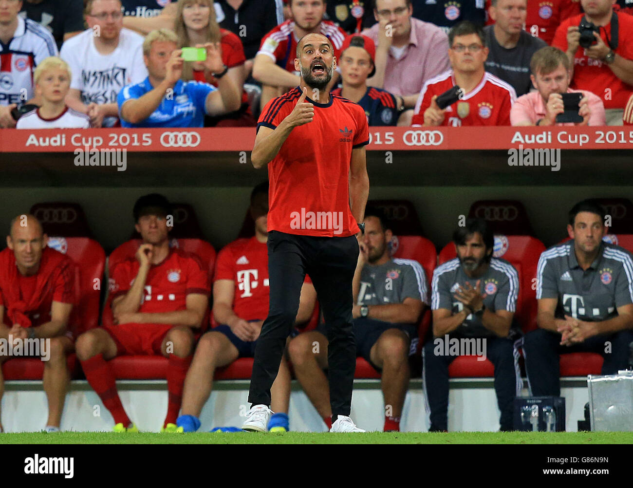 Allianz arena bayern munich manager josep guardiola hi-res stock ...