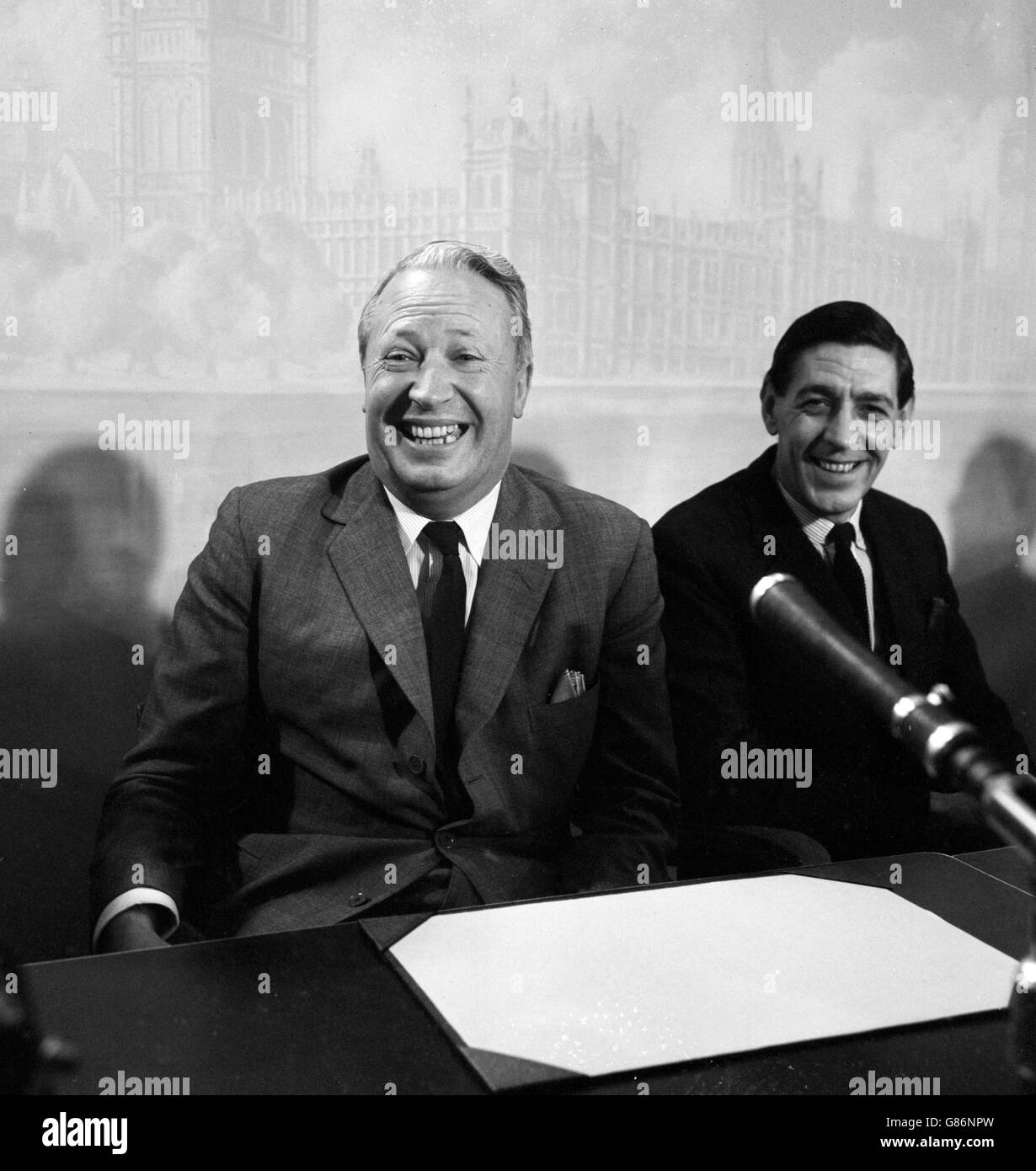 A smiling Edward Heath, new leader of the Conservative Party, at his ...