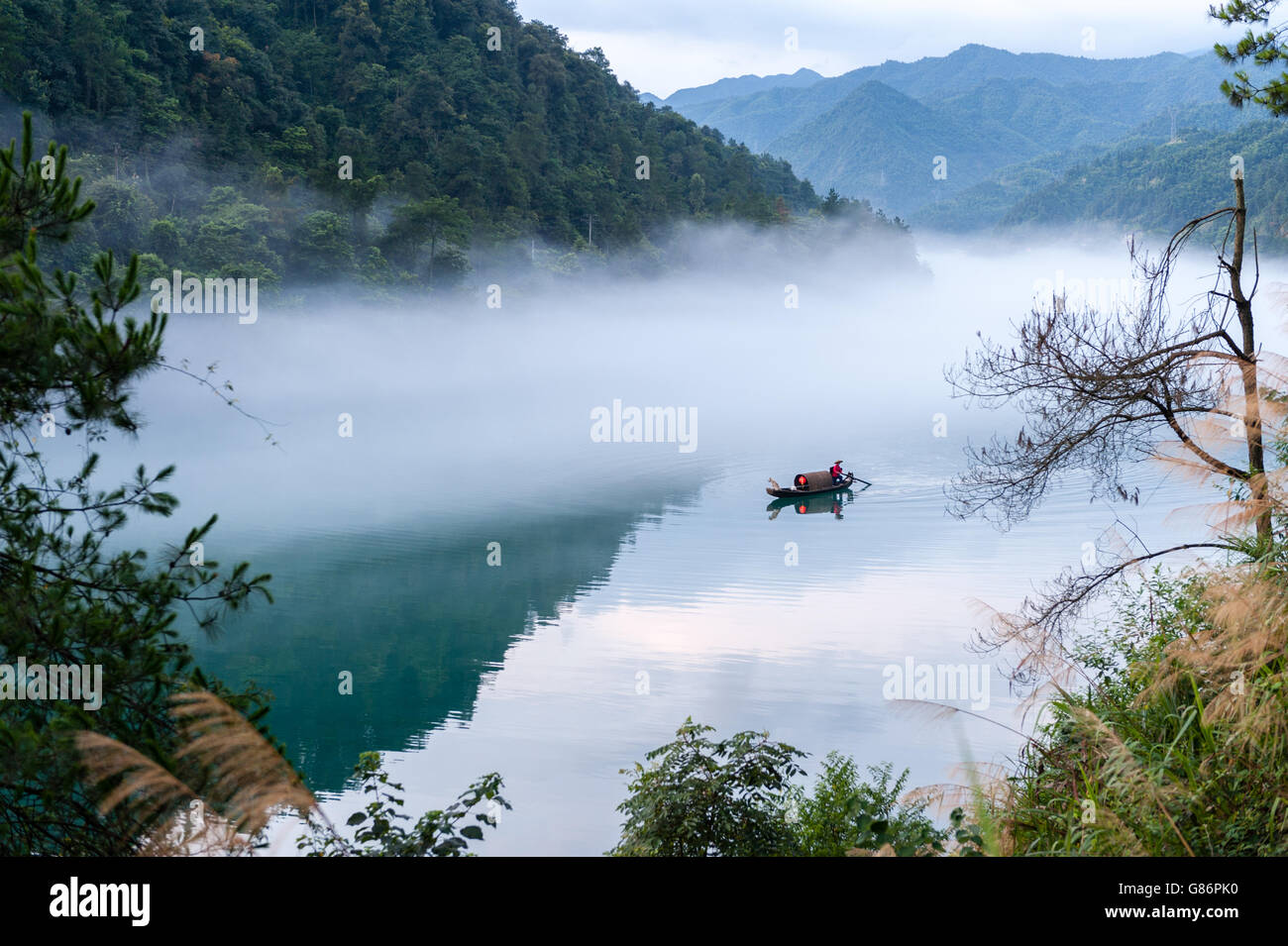 Traditional boat on river, Chenzhou, Hunan, China Stock Photo - Alamy