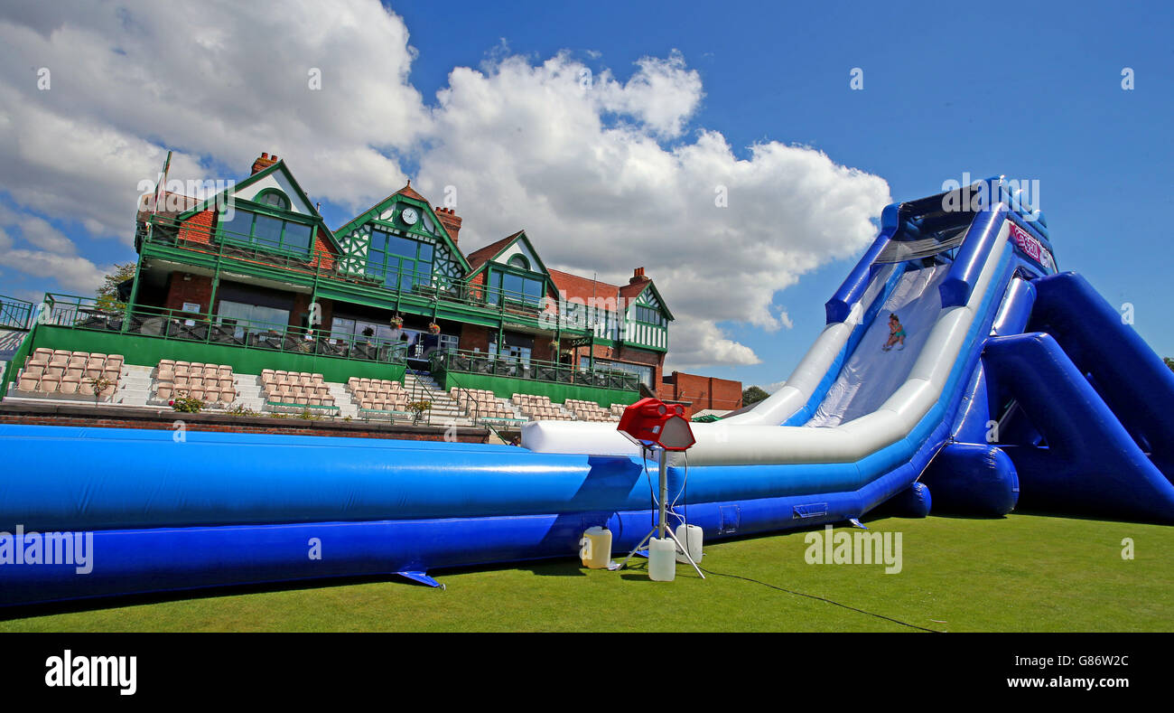 Europe's largest inflatable slide is unveiled at Liverpool Cricket club ...