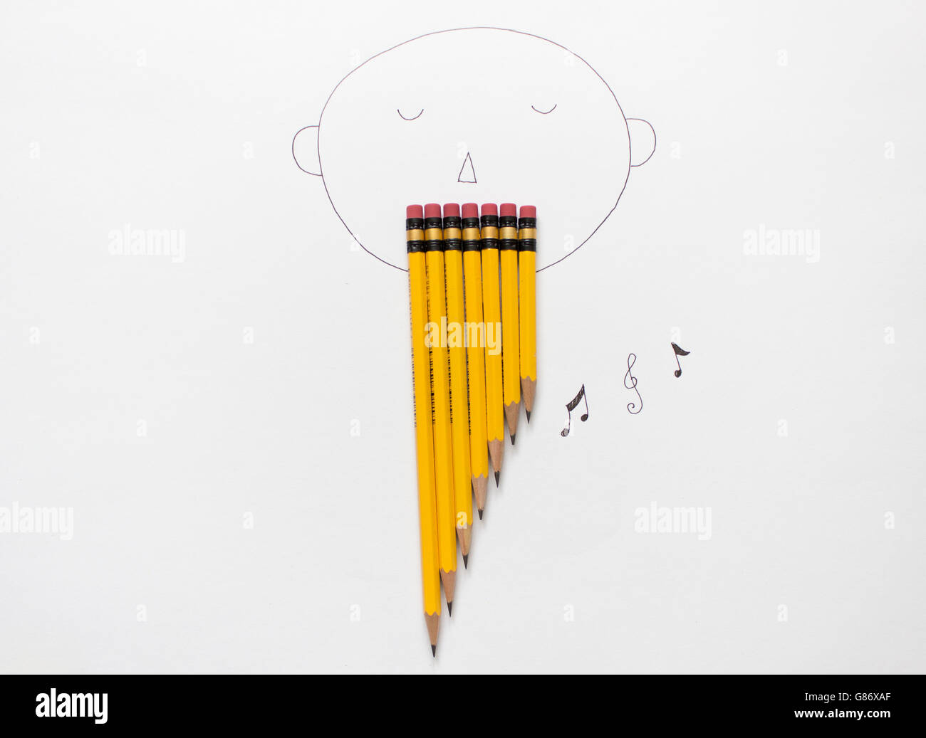 Conceptual boy playing rondador instrument Stock Photo - Alamy