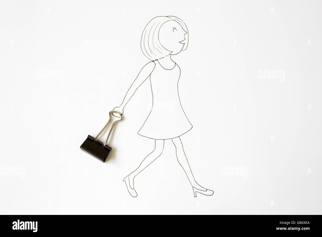 Girl Walking Away Drawing