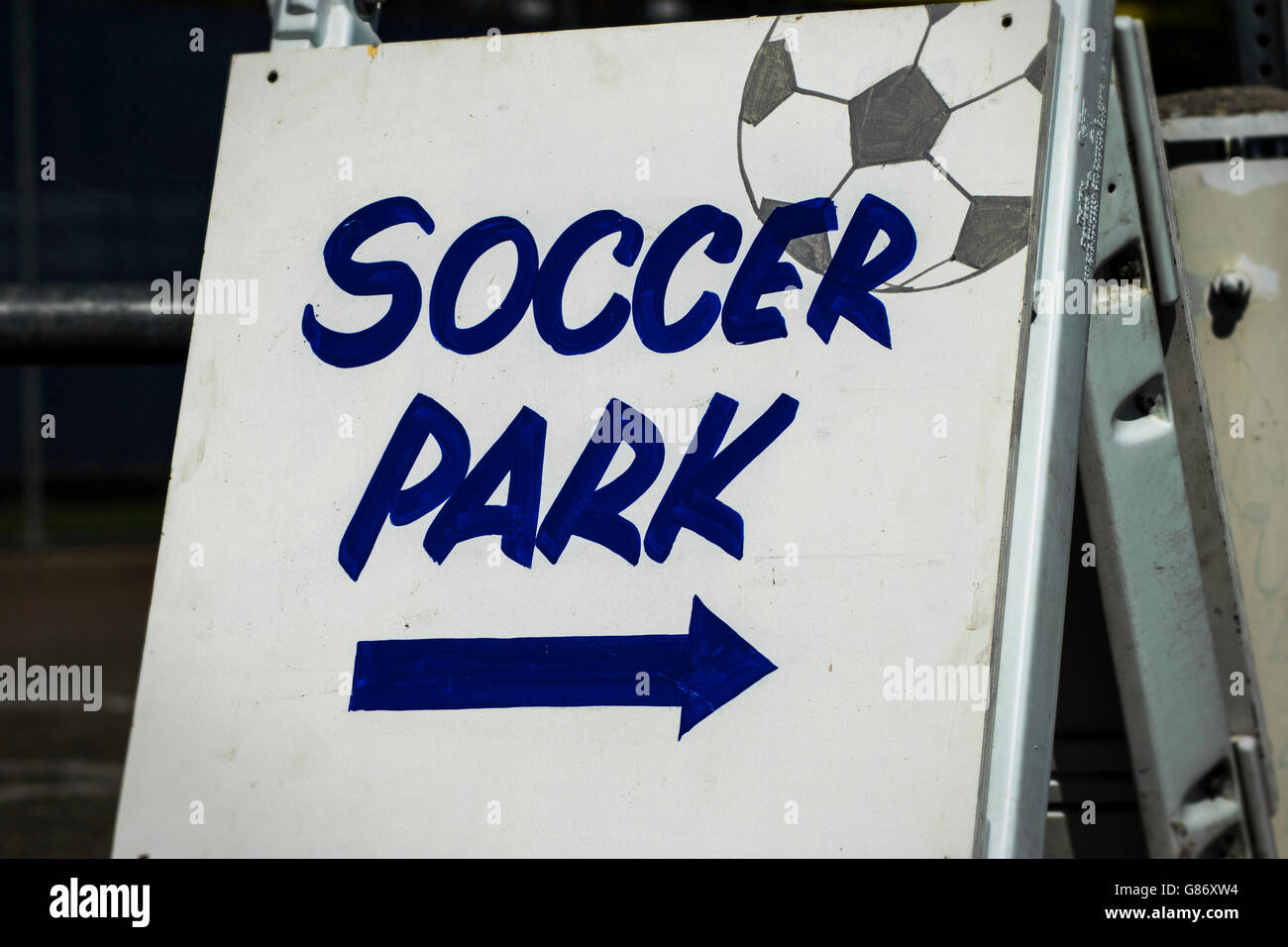 Soccer park sign Stock Photo - Alamy
