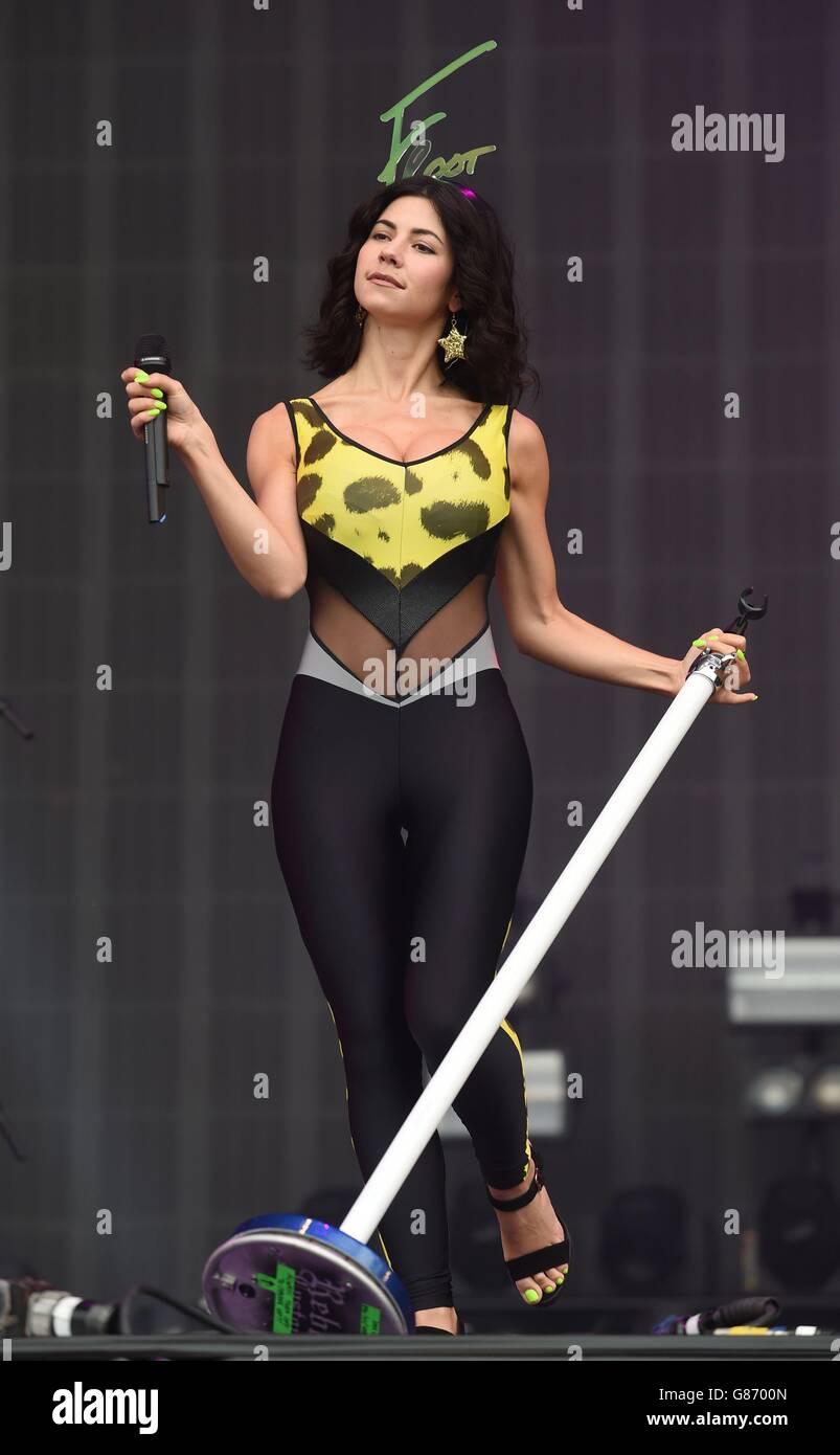 Marina and The Diamonds performing on the Virgin Media stage during day ...