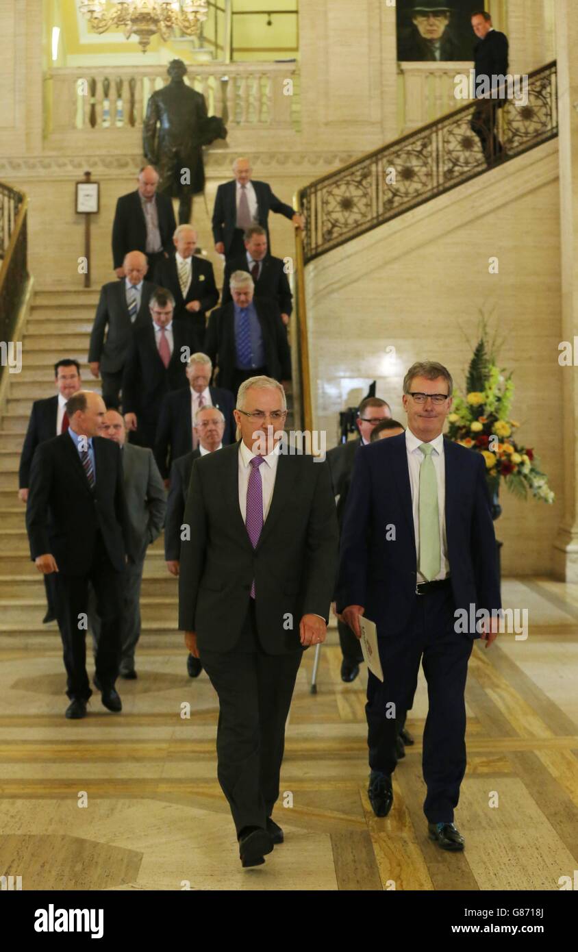 Danny Kennedy (left) and Mike Nesbitt of the Ulster Unionist Party ...