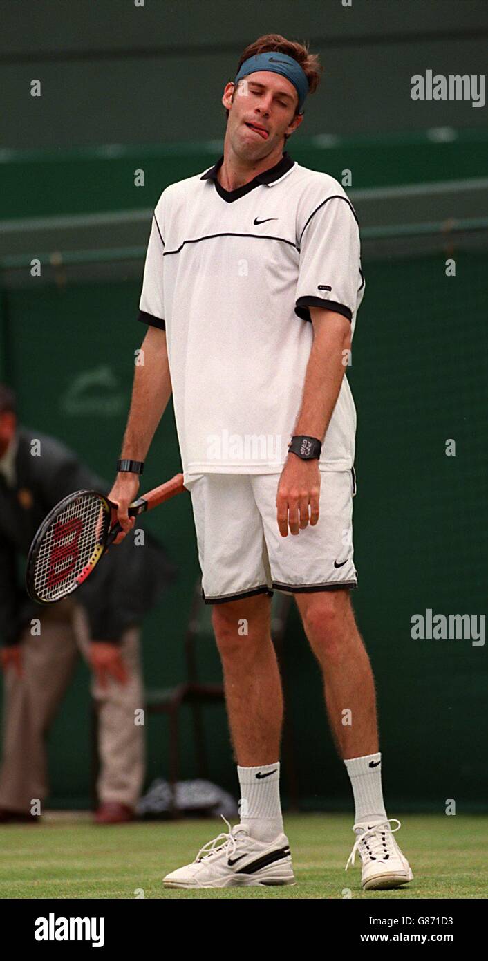 Tennis - Wimbledon Tennis Championship. Greg Rusedski Stock Photo - Alamy