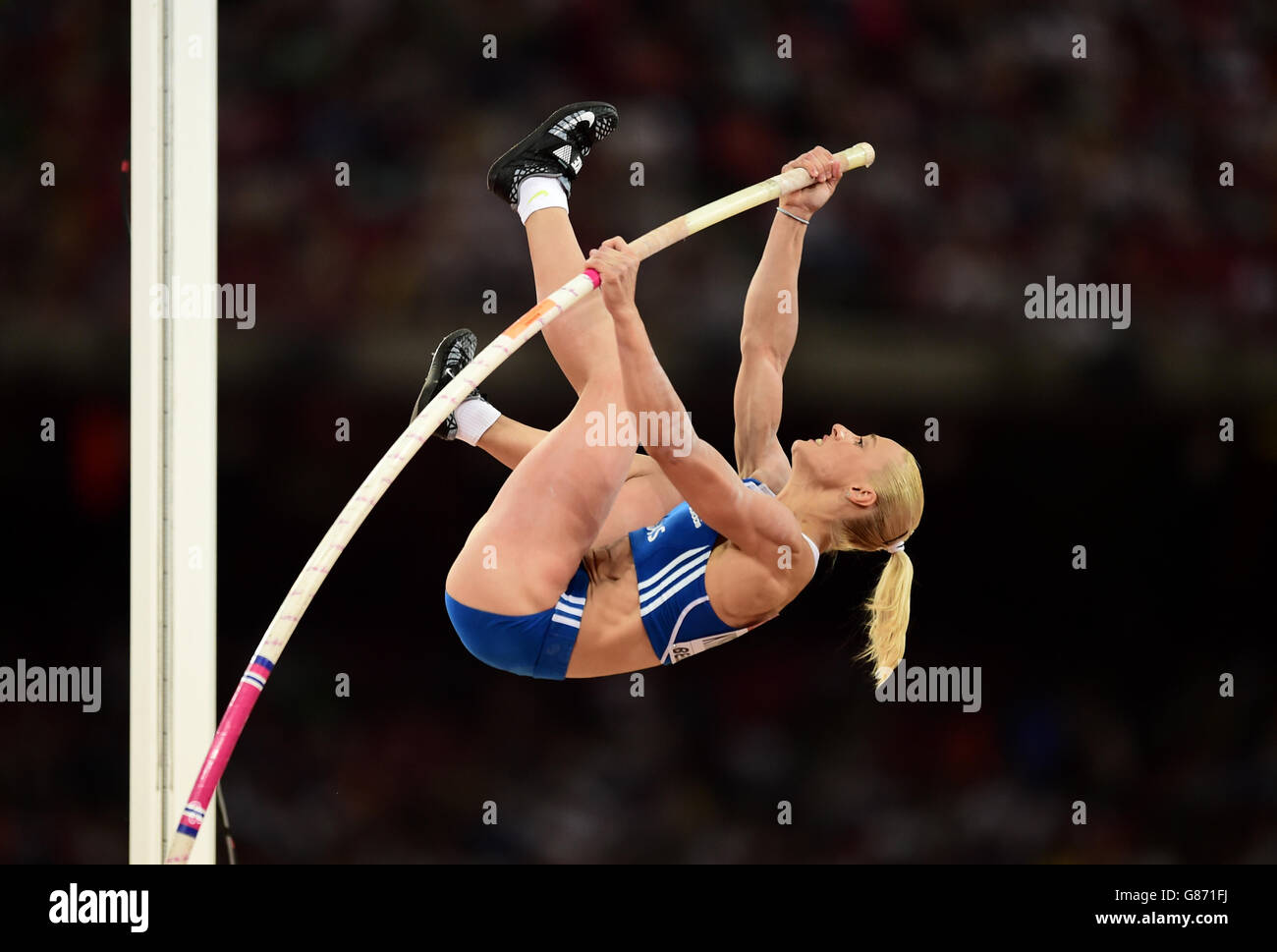 Greece's Nikoleta Kyriakopoulou competes during the Women's Pole Vault ...
