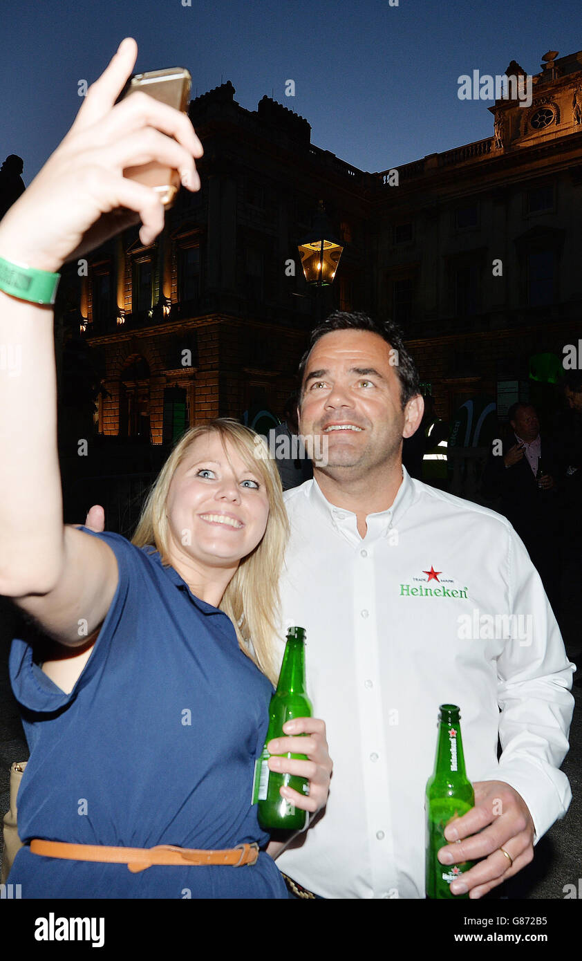 Former England Rugby Captain Will Carling (right) attending Heineken's ...