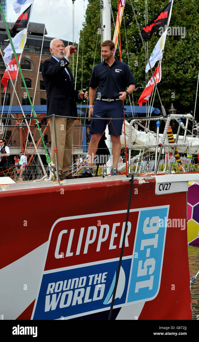 Sir Robin Knox-Johnston (left) and GREAT Britain skipper Peter Thornton ...