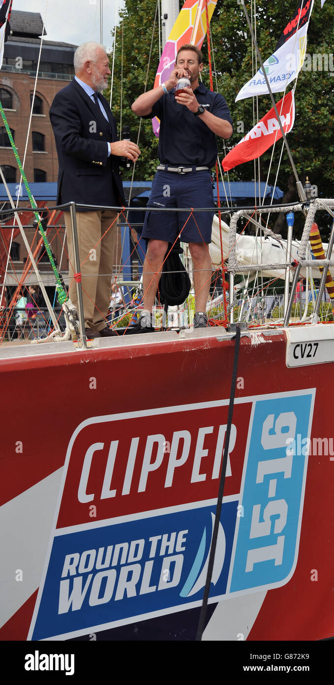 Sir Robin Knox-Johnston (left) and GREAT Britain skipper Peter Thornton ...